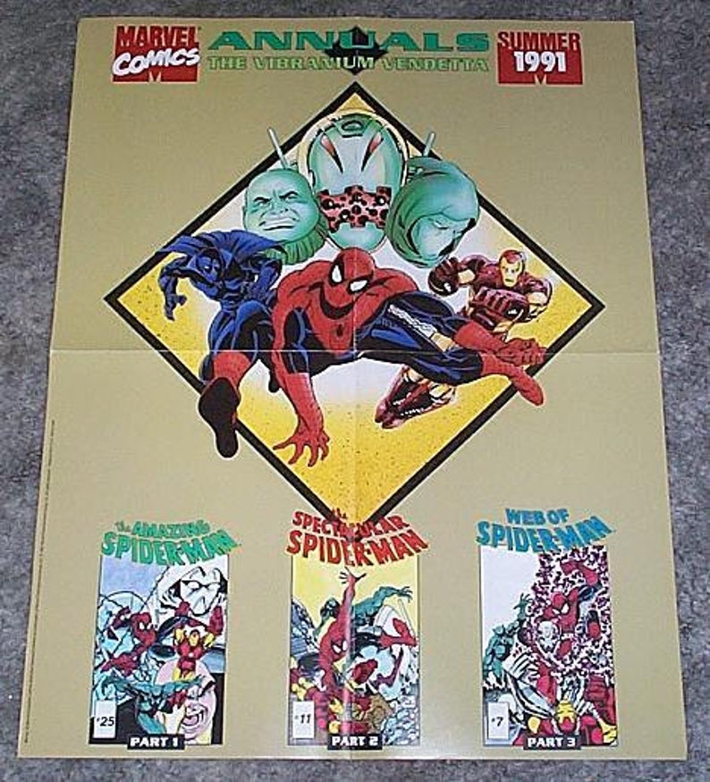 Original 1991 Marvel Comics Annuals 22 by 17 Inch Comic Book Promo ...