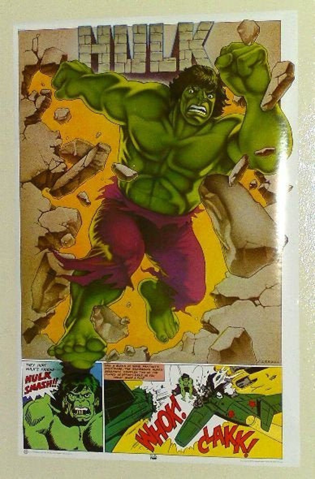 1977 Hulk 35x23 Poster, Rare Vintage Original Marvel Comics Thought ...
