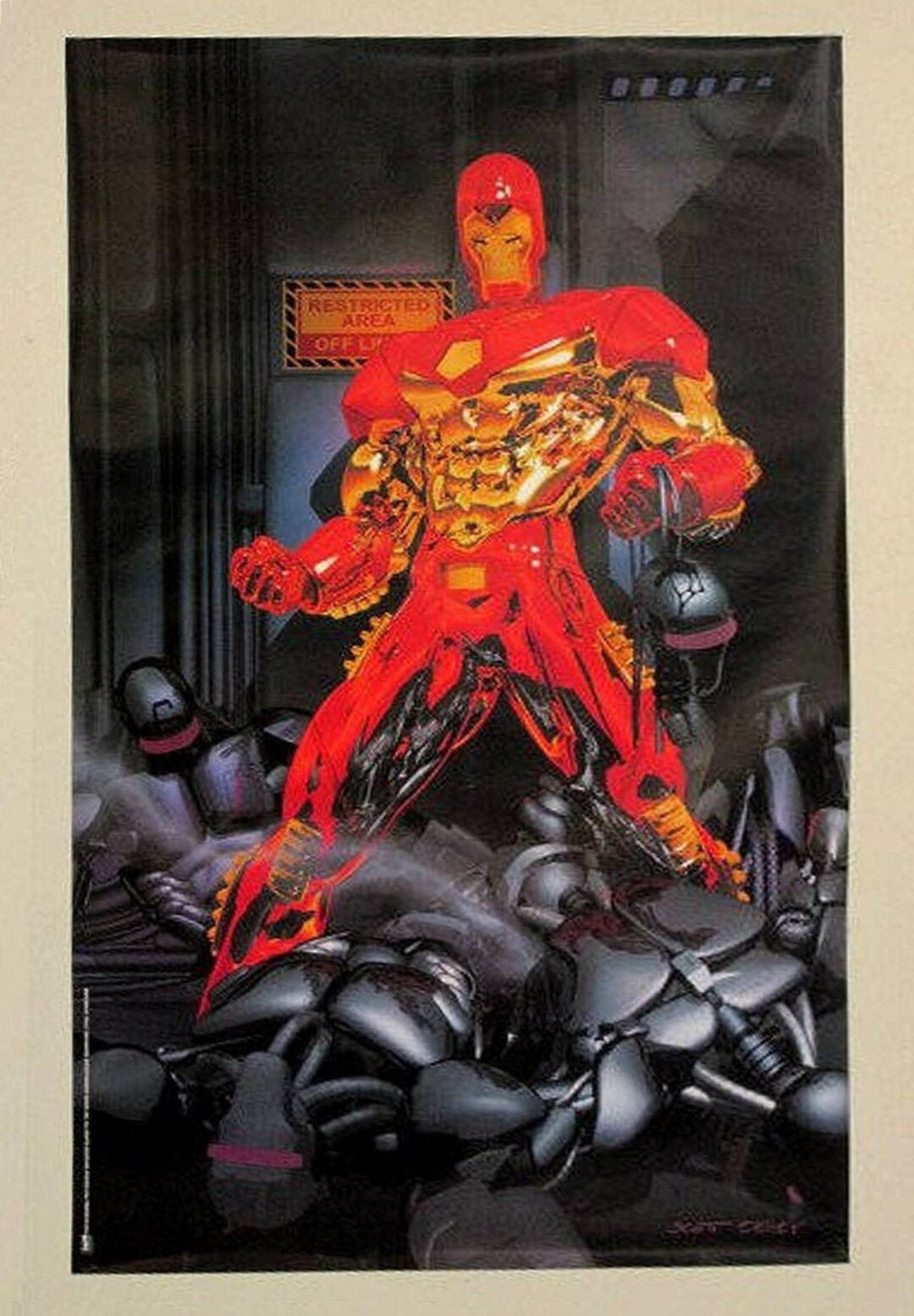 1995 Iron Man Poster Rare Vintage Original Marvel Comics 34 by 22 Inch ...