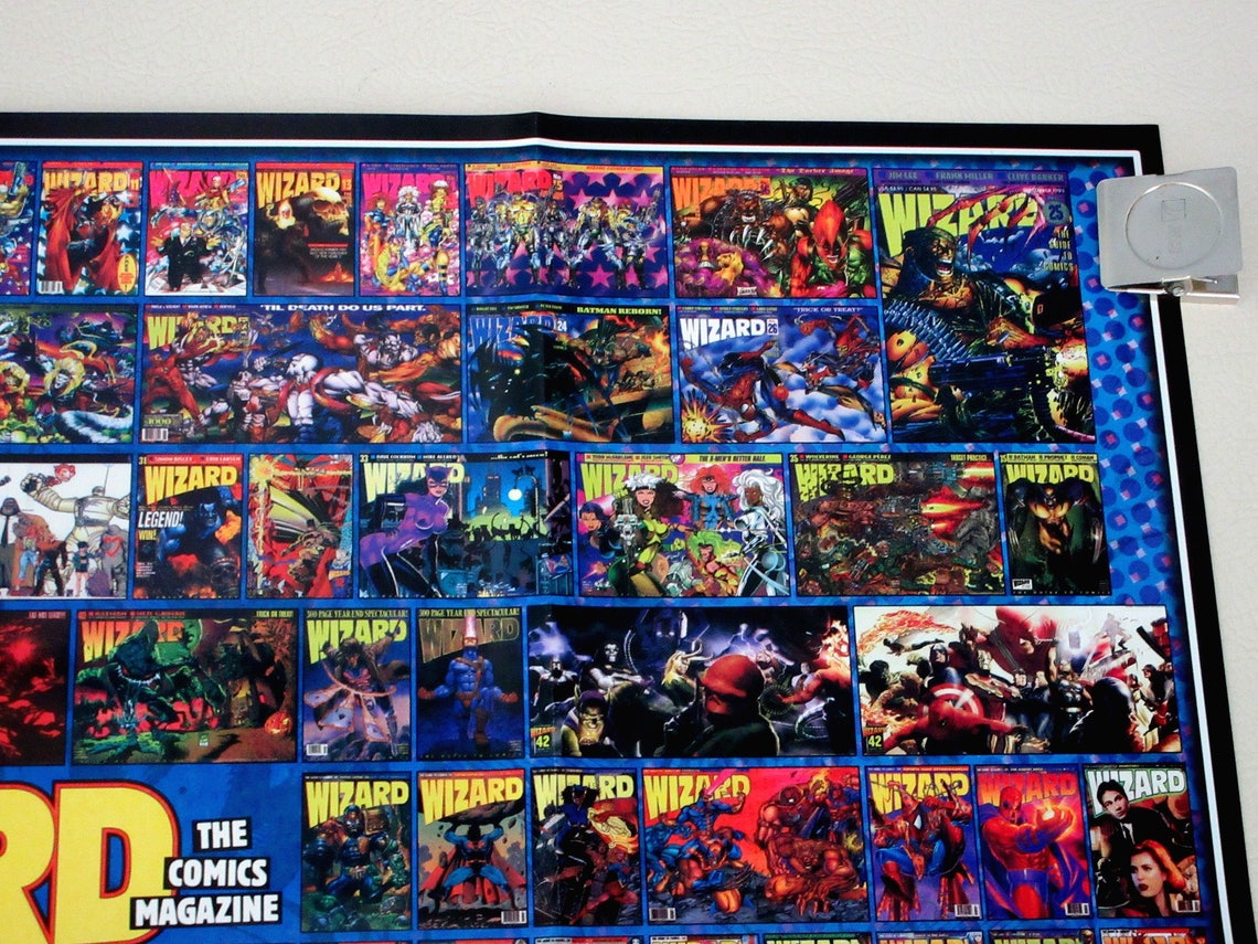 1990's Wizard Marvel/dc Comics Poster: Batman,spider-man,x-men,jla ...