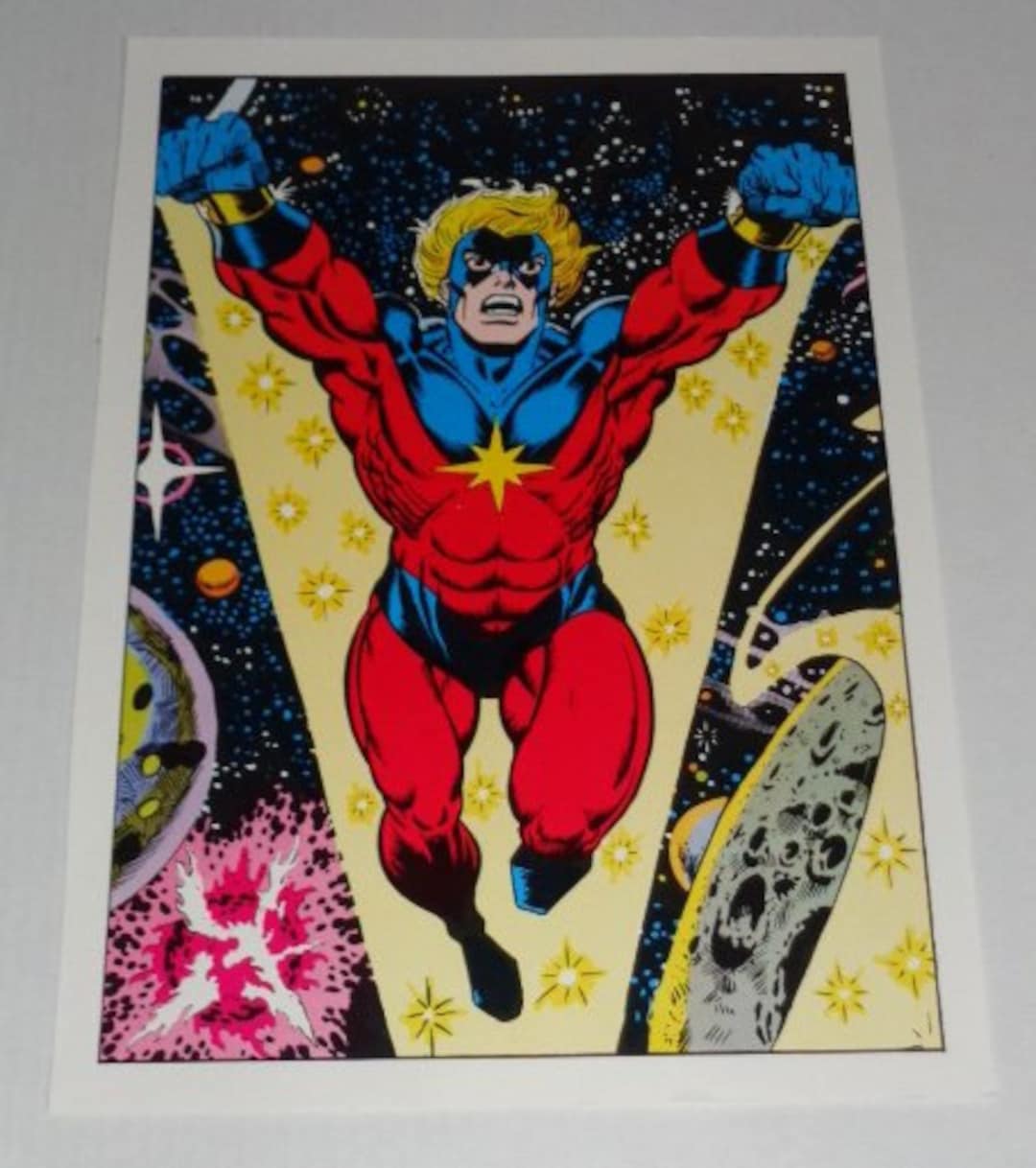 1970's Captain Marvel Poster Pin-up by Marvel Comics: Rare Vintage ...