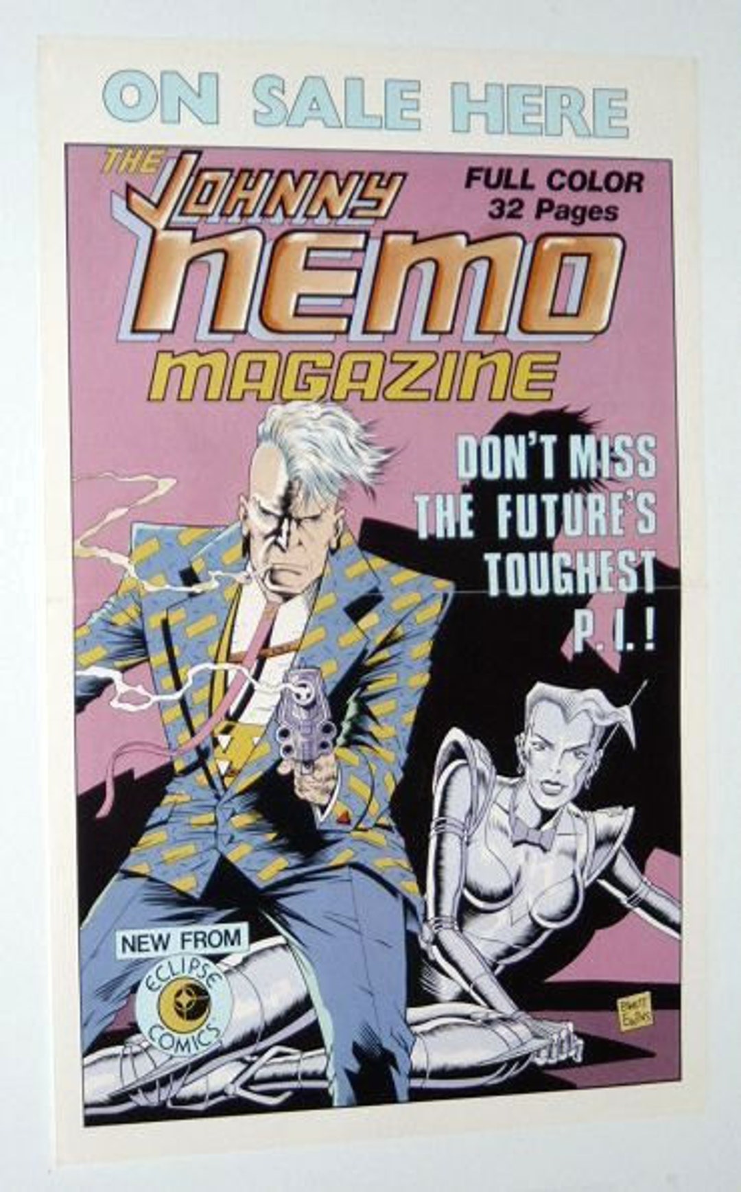 Original 1990's Johnny Nemo 17 by 11 Inch Eclipse Comics Comic Book ...