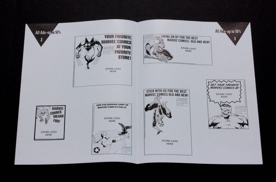 1992 Promo Marvel Flyer Brochure, for Comics Shops to Place Telephone ...