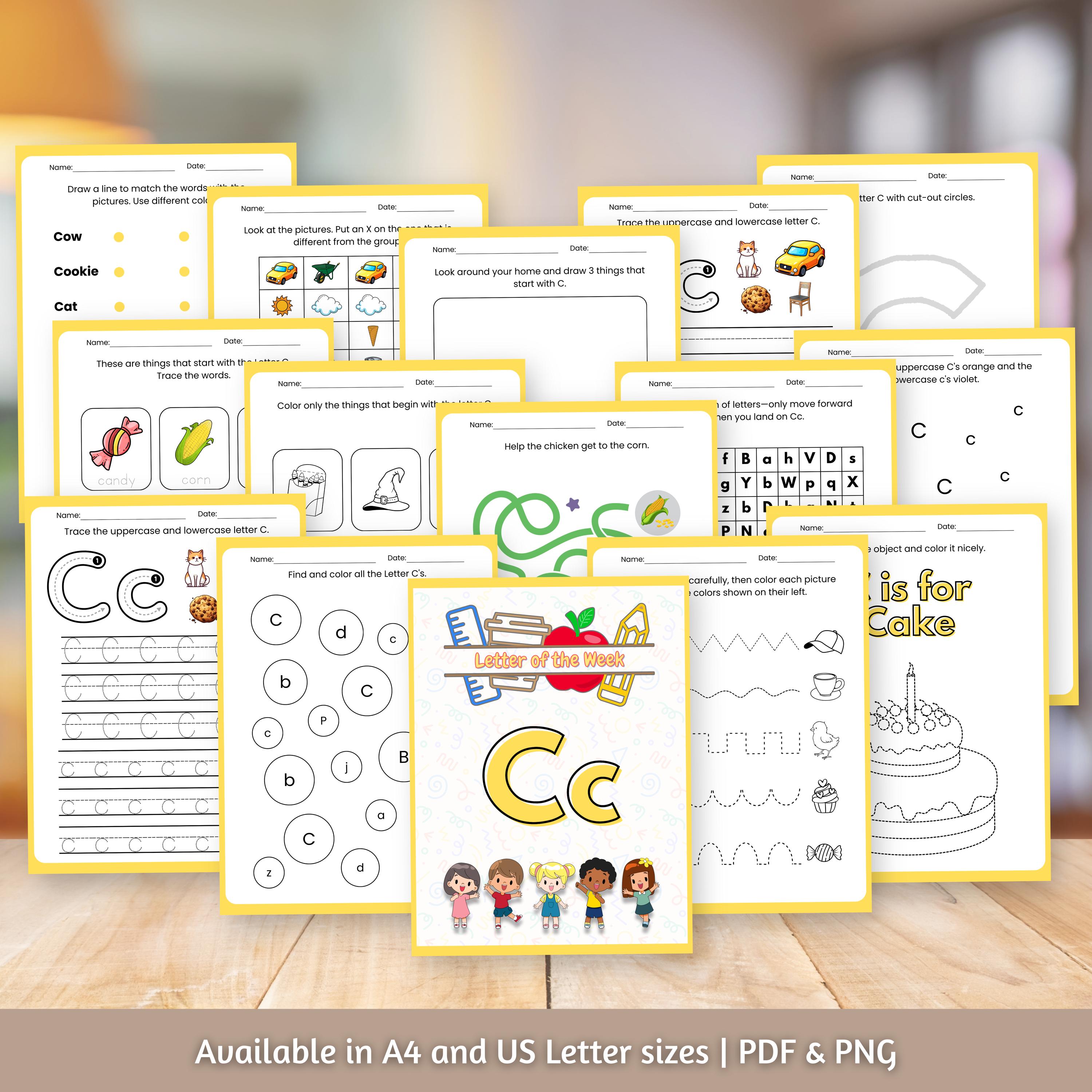 Letter of the Week Letter C, Printable Activity Pack, Preschool ...