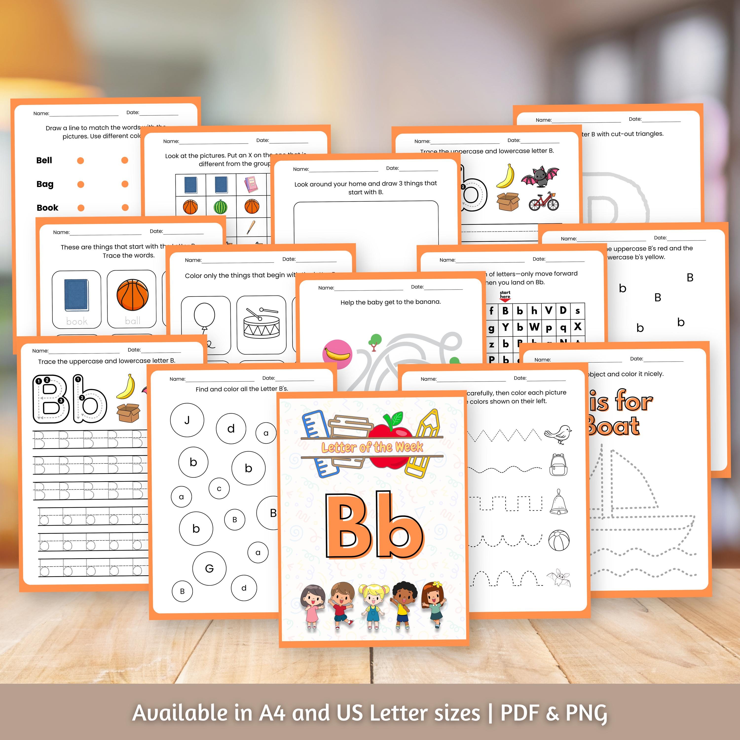 Letter of the Week Letter B, Printable Activity Pack, Preschool ...