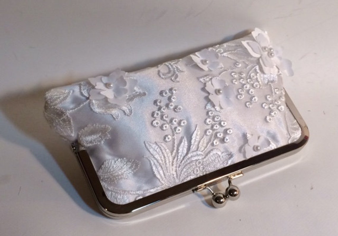 Ivory 3-D Lace Flower Bridal Clutch or Bridesmaids Clutch - Etsy