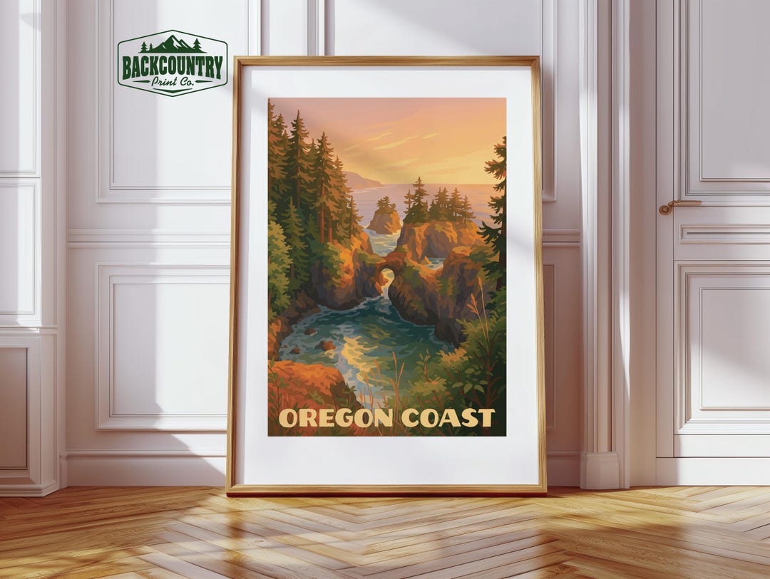 Oregon Coast Poster Wall Art, Scenic Beach Landscape Print, Coastal ...