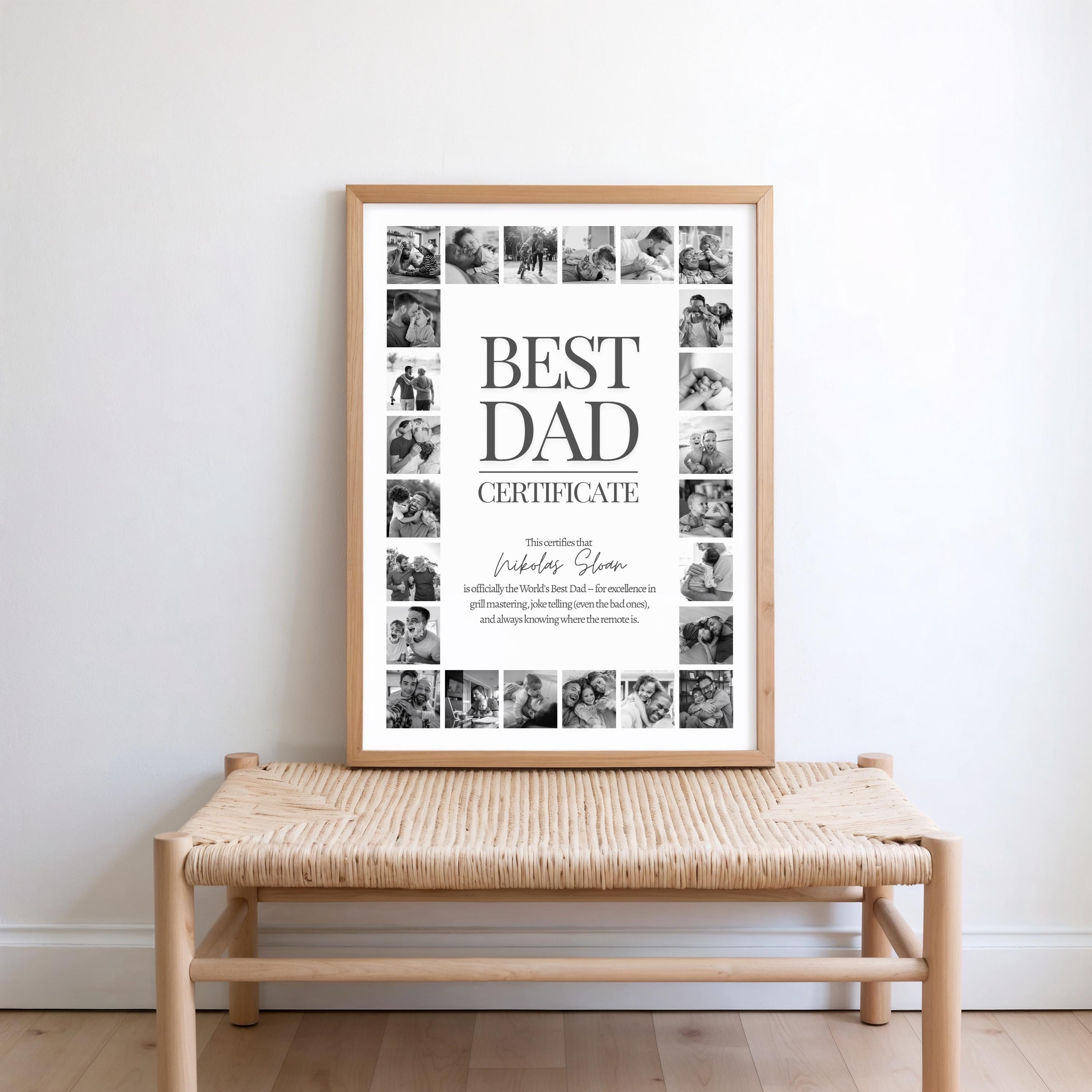 Best Dad Certificate Template Editable Canva — Funny Father’s Day Gift ...