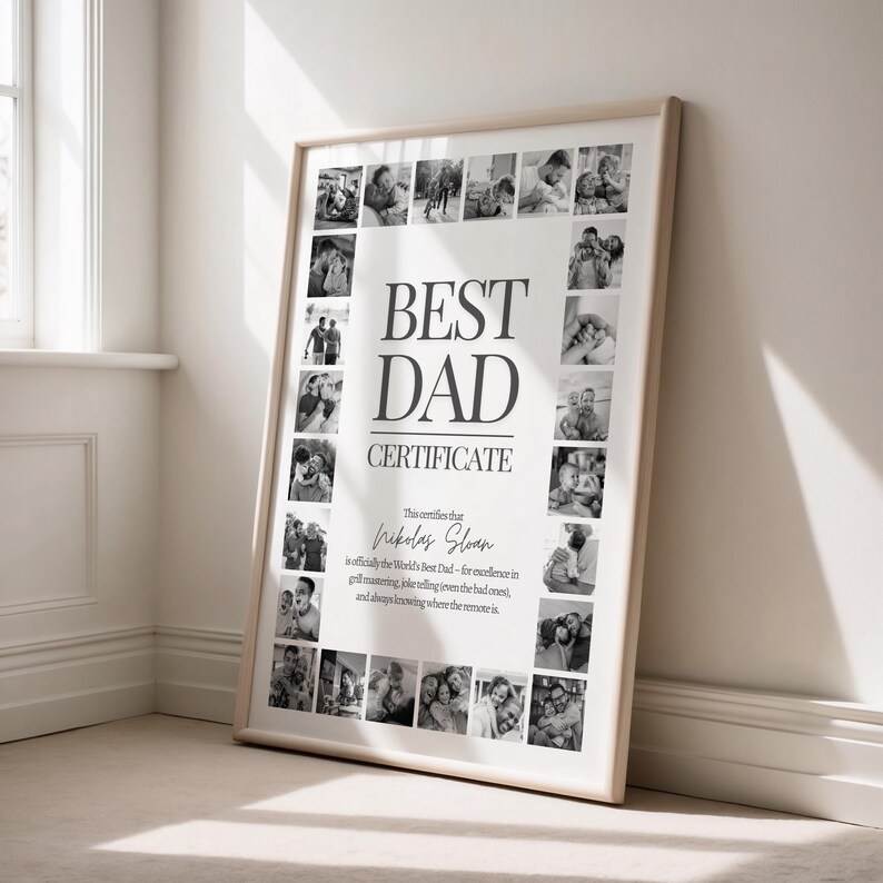Best Dad Certificate Template Editable Canva — Funny Father’s Day Gift ...