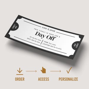 Day off Gift Coupon: Editable Printable Voucher (instant Download) - Etsy