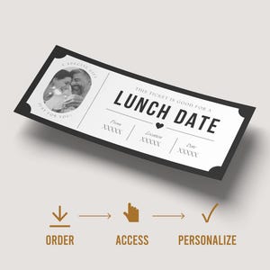 Editable Lunch Date Coupon: Printable Gift Voucher (digital File) - Etsy