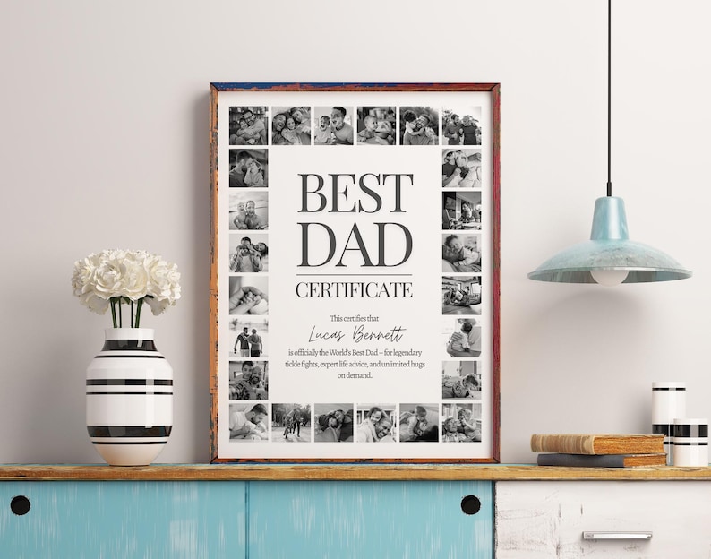 Best Dad Certificate Template Editable Canva — Funny Father’s Day Gift ...
