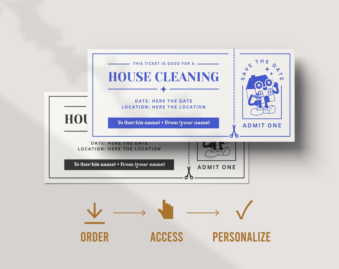 Vintage House Cleaning Coupon: Retro Gift Voucher (printable) - Etsy