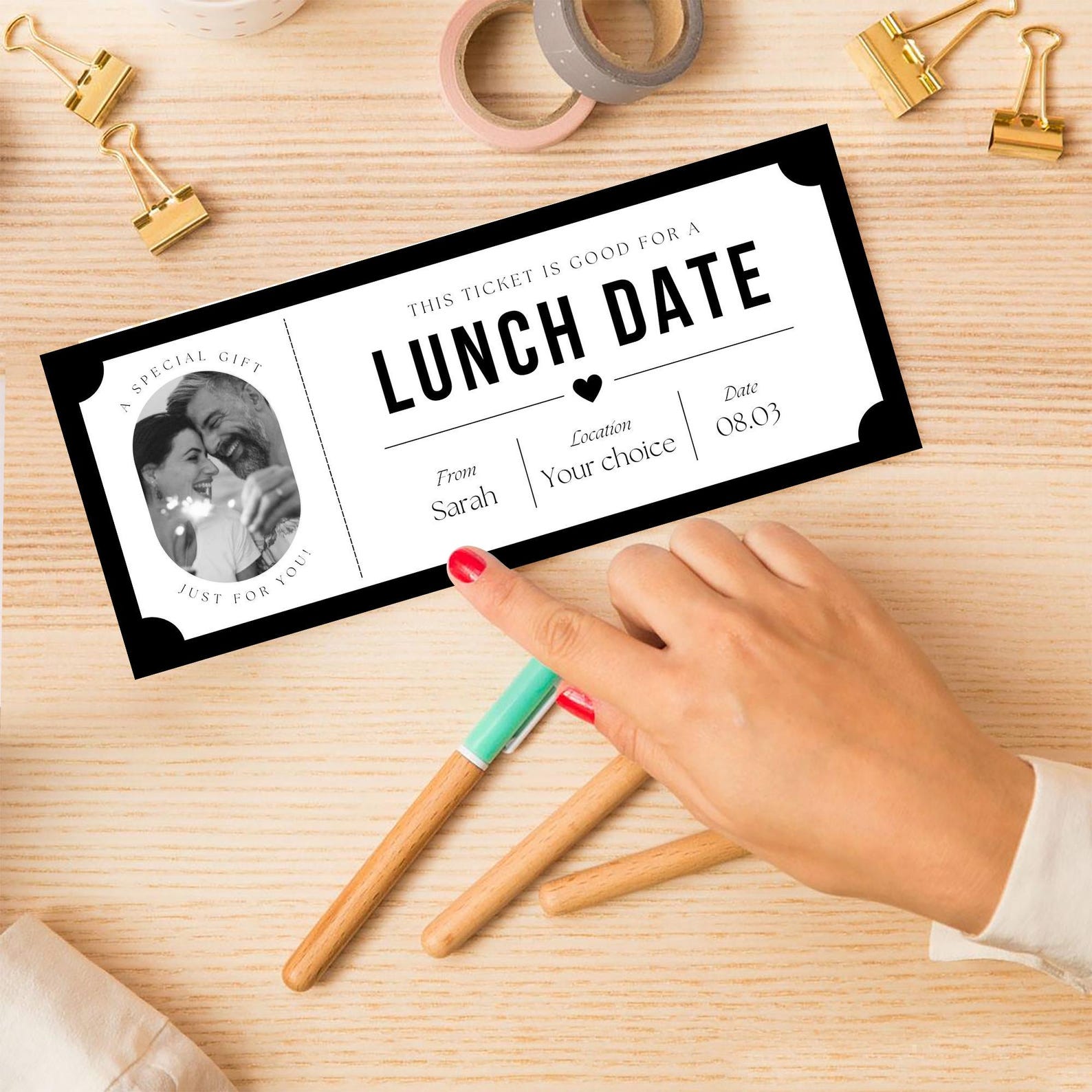 Editable Lunch Date Coupon: Printable Gift Voucher (digital File) - Etsy