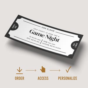 Editable Game Night Gift Voucher Template: Printable Coupon (canva) - Etsy