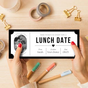 Editable Lunch Date Coupon: Printable Gift Voucher (digital File) - Etsy
