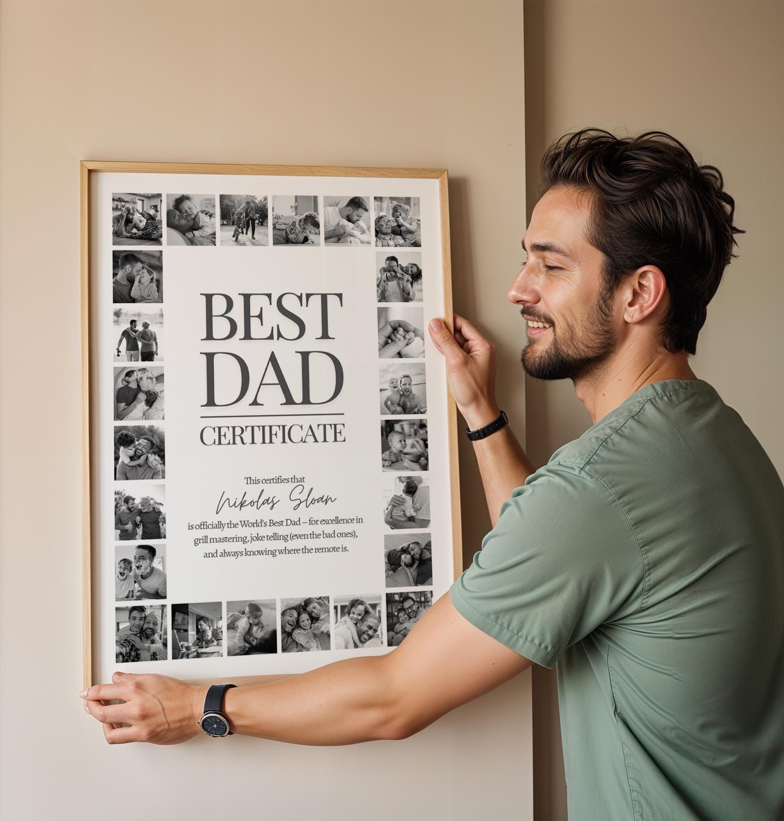 Best Dad Certificate Template Editable Canva — Funny Father’s Day Gift ...
