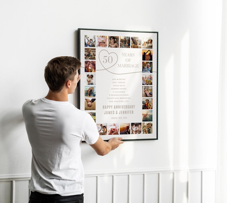 50th Anniversary Photo Collage Gift: Editable Canva Template (digital ...