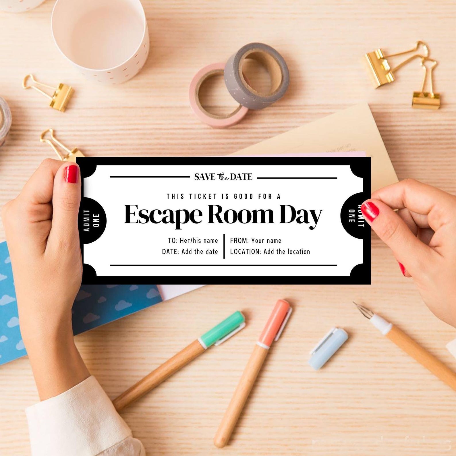 Editable Escape Room Gift Voucher: Printable Adventure Coupon (instant ...