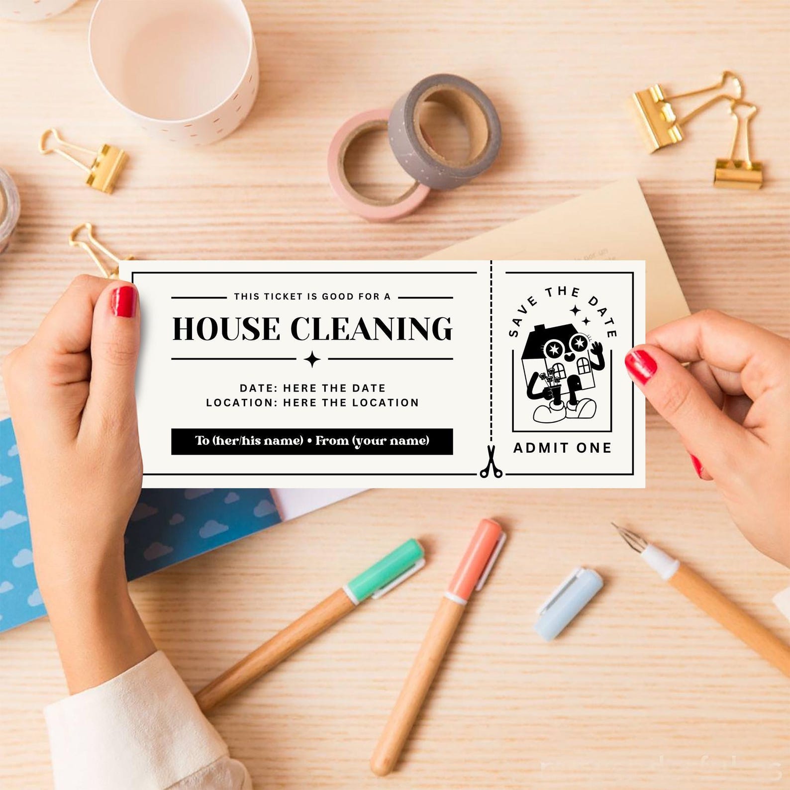 Vintage House Cleaning Coupon: Retro Gift Voucher (printable) - Etsy