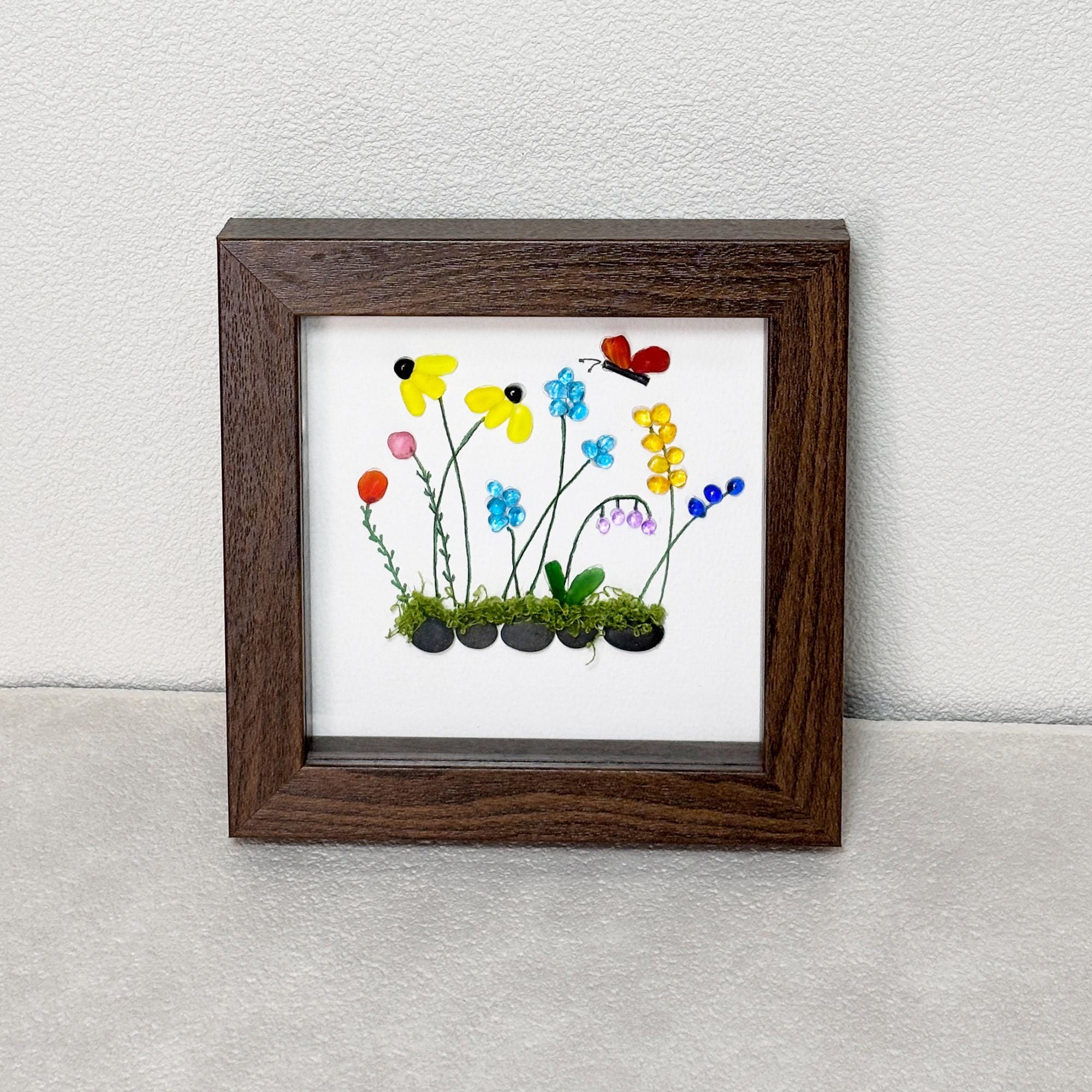 Handmade Sea Glass Flower Photo Frame, Coastal Art, Personalized Gift ...