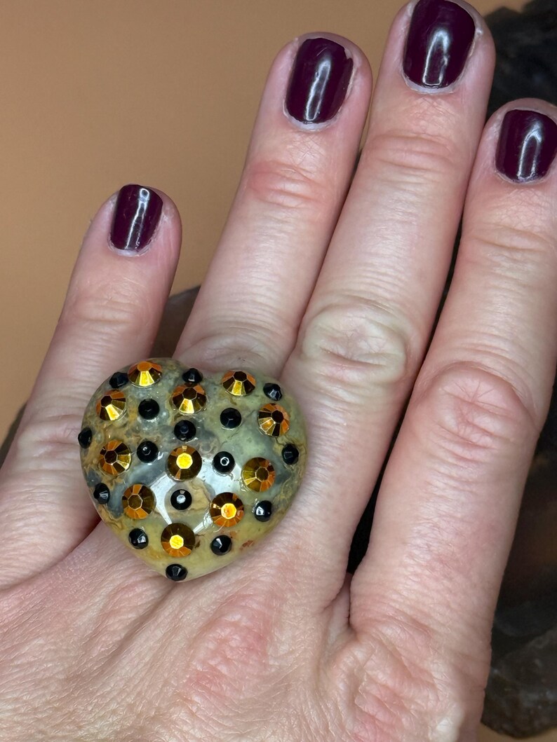 Dope by Gramsy Bling Gemstone Heart Ring, Gold Vermeil & 925 Silver ...