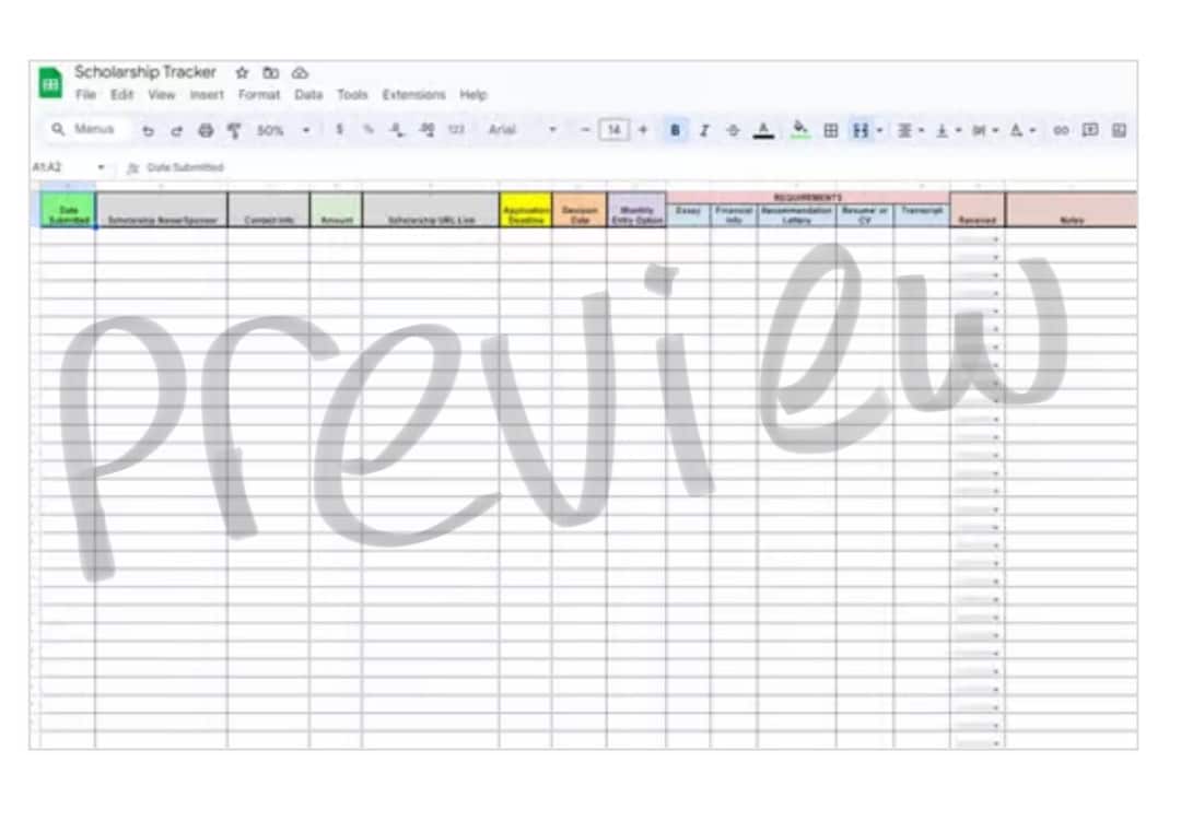Scholarship Tracker - Simple, Easy to Use, Editable & Customizable ...