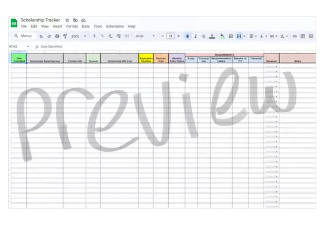 Scholarship Tracker - Simple, Easy to Use, Editable & Customizable ...