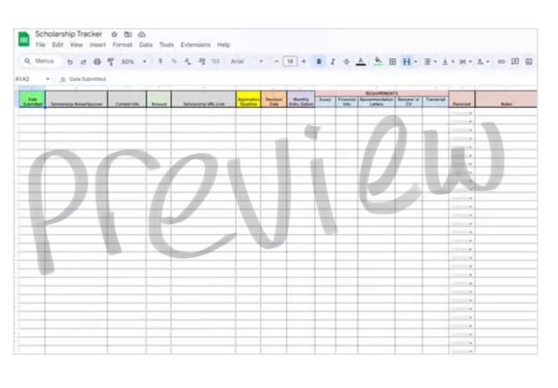 Scholarship Tracker - Simple, Easy to Use, Editable & Customizable ...