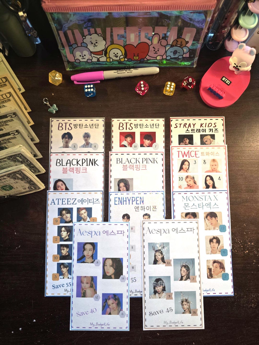 Kpop Savings Challenge -pick 2+ - Savings Tracker Kpop Savings Money ...