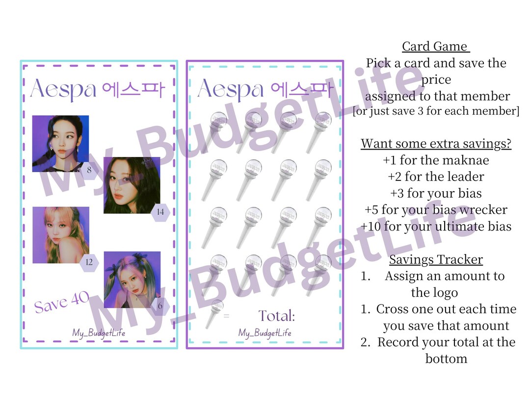PDF Kpop Ver. 1 Savings Tracker - Budget Printable Savings Tracker Kpop ...
