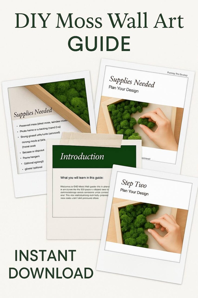 DIY Moss Wall Art Guide | Step-by-step PDF | Make Your Own Moss Decor ...