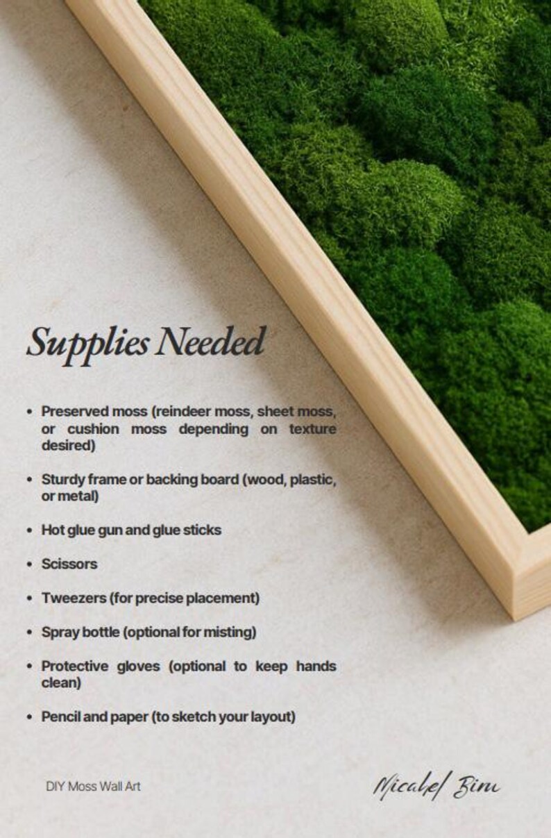 DIY Moss Wall Art Guide | Step-by-step PDF | Make Your Own Moss Decor ...