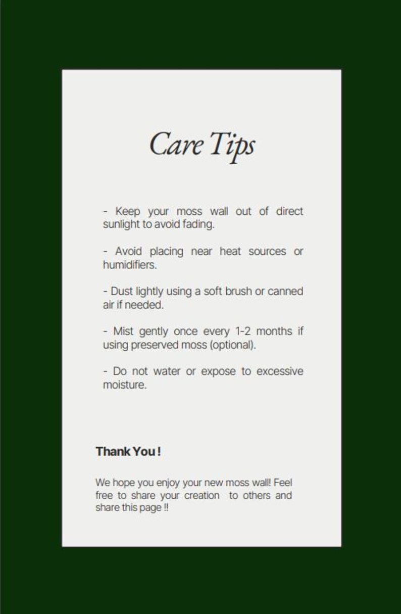 DIY Moss Wall Art Guide | Step-by-step PDF | Make Your Own Moss Decor ...