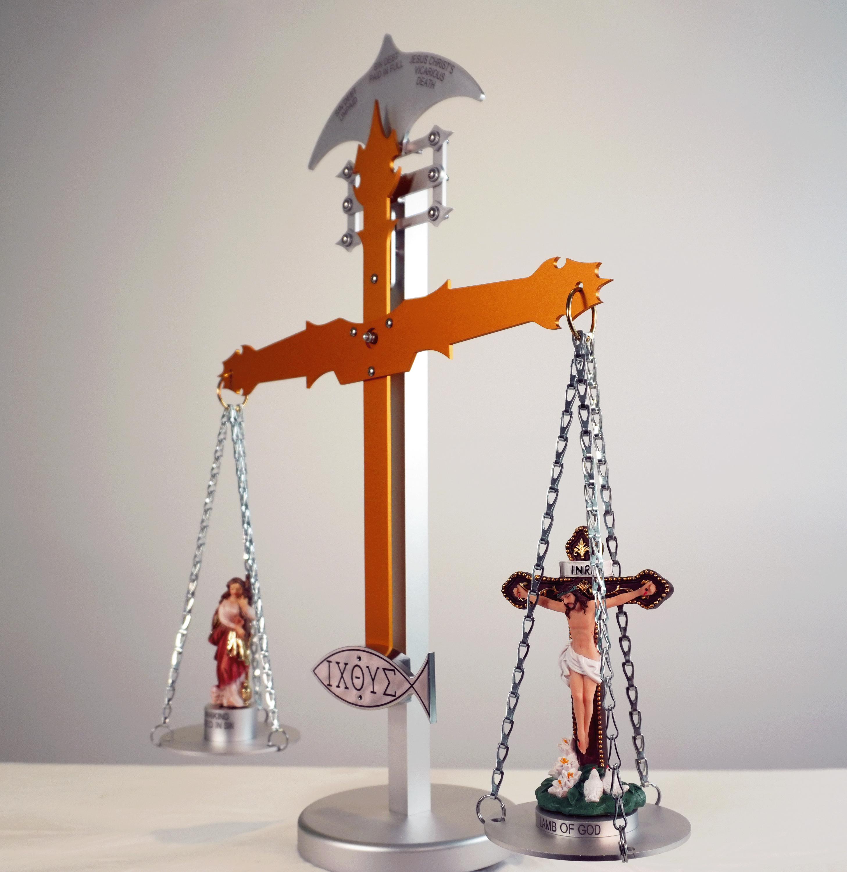 Christian Balance Scale – Mary Magdalene and Crucifixion Scene | Faith ...