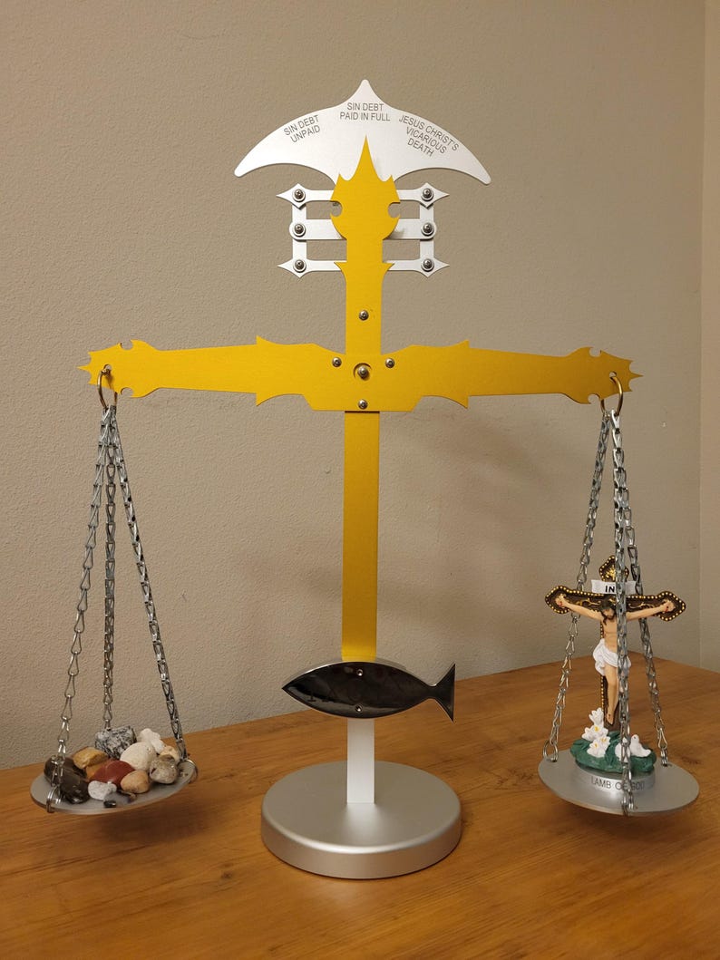 Christian Balance Scale – Mary Magdalene and Crucifixion Scene | Faith ...