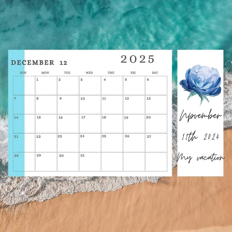 2025 Digital Monthly | Calendar | Monthly Planner | Minimalist Calendar ...
