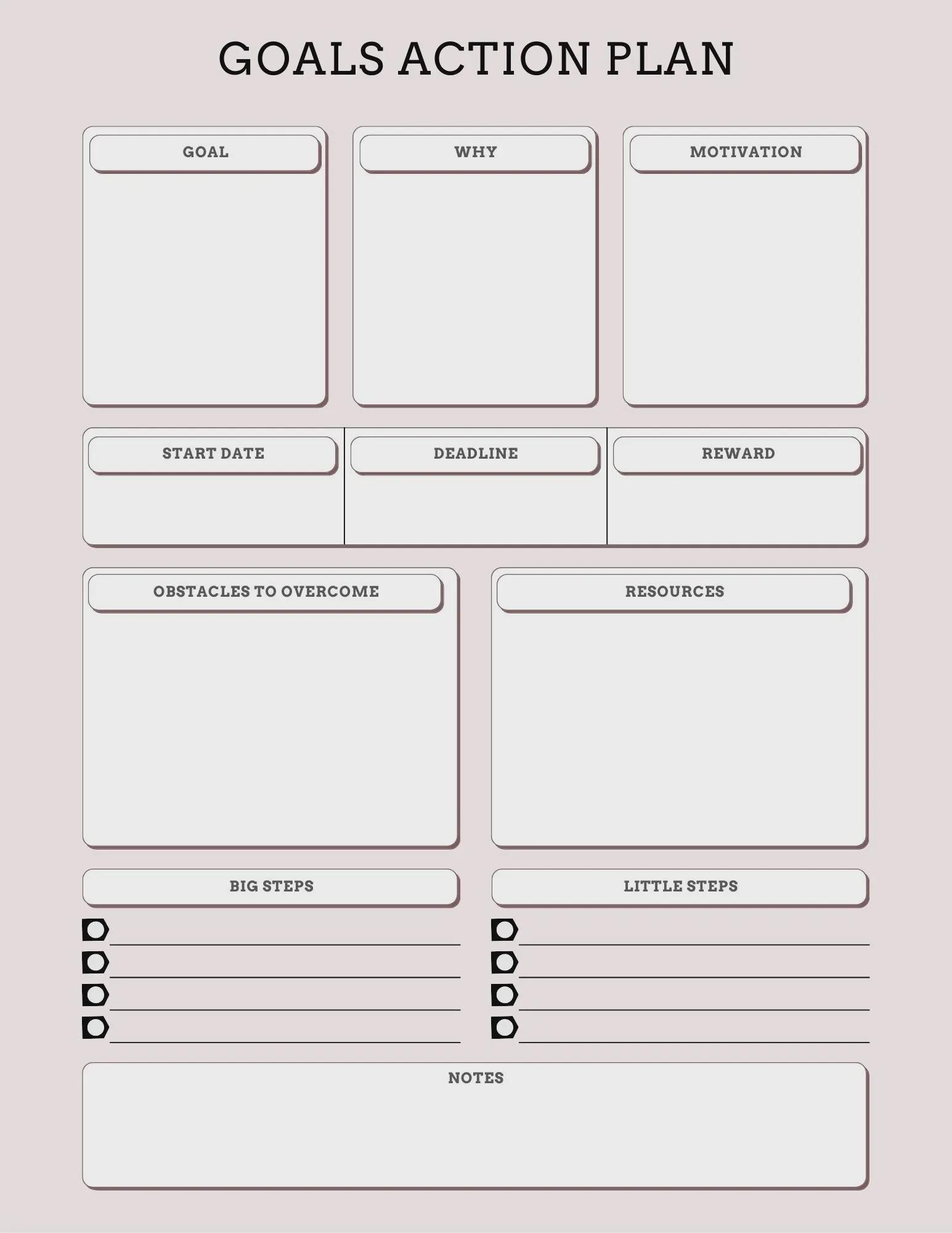 2025 Goal Planner: SMART Goals, Monthly Habit Tracker (printable PDF ...