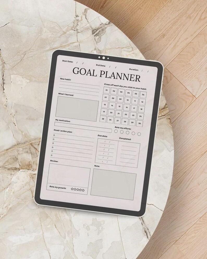 2025 Goal Planner: SMART Goals, Monthly Habit Tracker (printable PDF ...