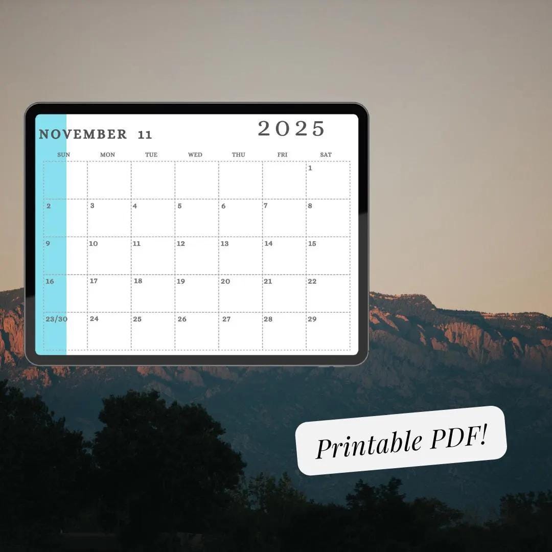 2025 Digital Monthly | Calendar | Monthly Planner | Minimalist Calendar ...