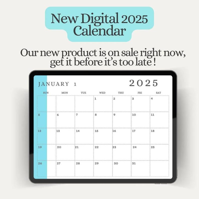 2025 Digital Monthly | Calendar | Monthly Planner | Minimalist Calendar ...
