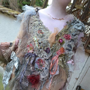 Art to Wear Unique Feminine Boho Lacy Shawl/cape/wrap ANTIQUE TULIPS ...