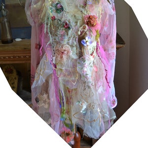 Art to Wear Beautiful XL Ethereal Jacket PINK HYDRANGEA Fairy Wearable ...