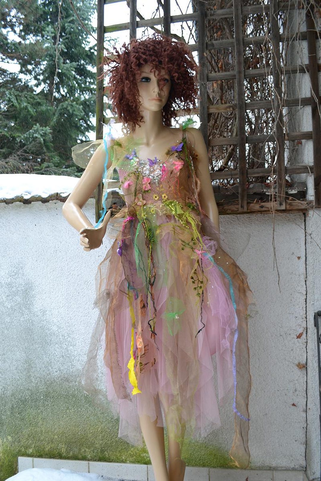 Art to Wear Long Layered Ethereal Spring Fairy Festival Nymph Dress ...