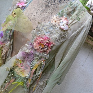 Beautiful Art to Wear Shabby Short Mint Transparent Jacket FOREST ...