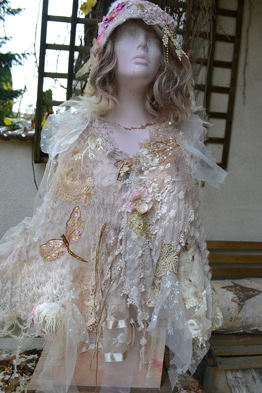 Art to Wear Unique Soft Mohair Bohemian Cape/wrap BUTTERFLIES Forest ...