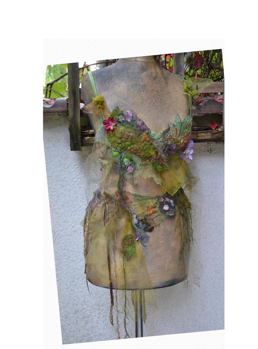 Unique Art to Wear Bohemian Undin Pixie Witch Leaves Woodland Set Bra ...