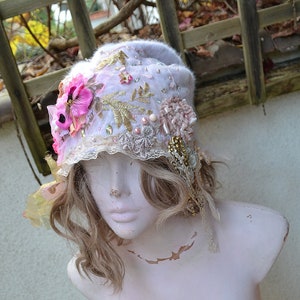 Wonderful Elf Angora Pale Pink/ivory Hat Smurfette Forest Fairy Gypsy ...