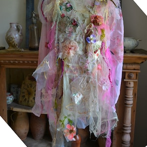 Art to Wear Beautiful XL Ethereal Jacket PINK HYDRANGEA Fairy Wearable ...