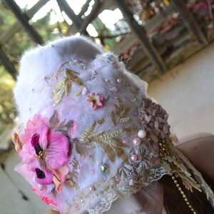 Wonderful Elf Angora Pale Pink/ivory Hat Smurfette Forest Fairy Gypsy ...